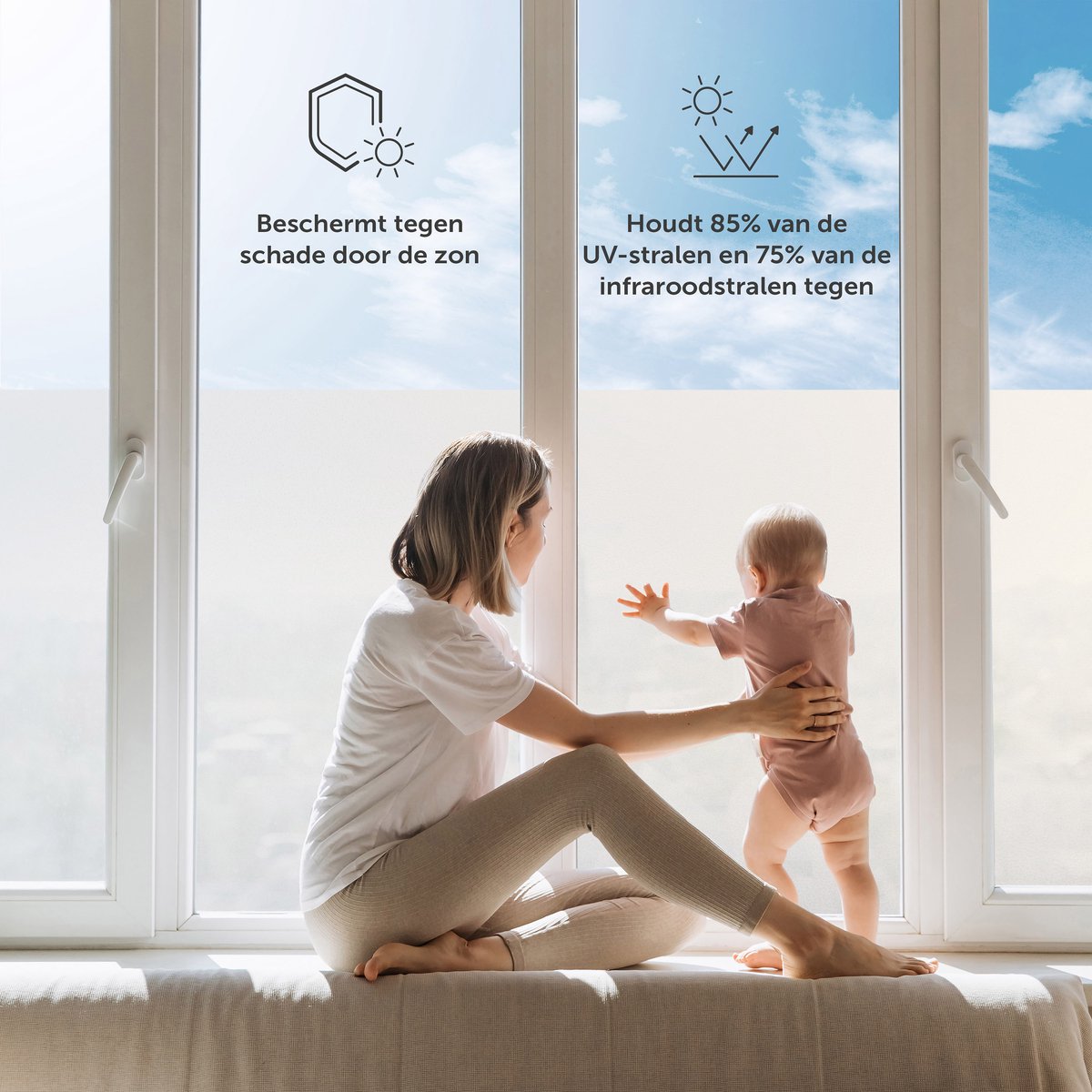 Blumtal® ondoorzichtige raamfolie met matglaseffect voor privacy en UV ...