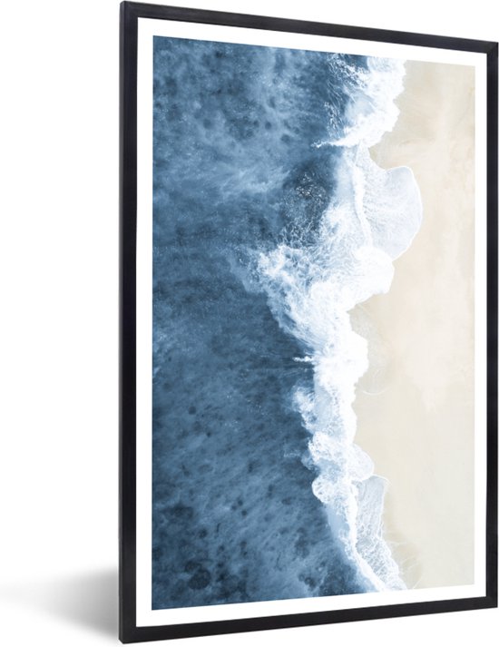 FrameYourWall® - Fotolijst met poster 80x120 - Zee - Strand - Blauw ...