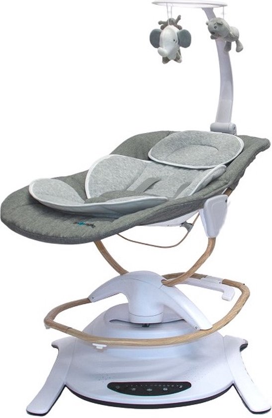 Bo Jungle Pure White Swinging Rocker with Removable Bouncer and 5-Point ...