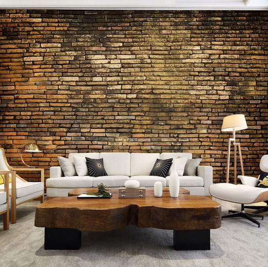 Fotobehang - Vlies Behang - Oude Bakstenen Muur - 208 x 146 cm | bol