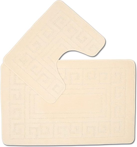 Anti-slip badmat in Griekse stijl - Set van 2 badmatten - Inclusief 1 ...