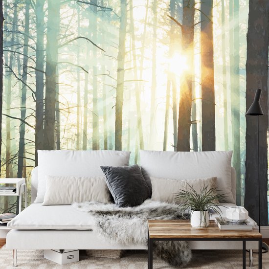 Fotobehang Bos In Mist | bol