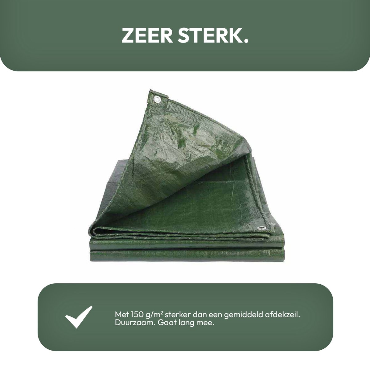STACK Extra Sterk Afdekzeil | 3 x 4 m - Donker Groen - 150 g/m2 ...