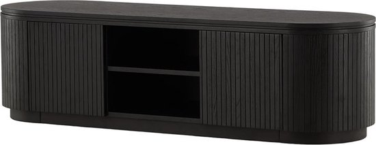 Nest living Devin TV meubel Zwart - Hout - Met Schuifdeur - Modern - TV ...