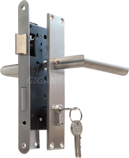 Deurbeslag RVS inclusief slot - RVS - Lichtgrijs - Tuingigant | bol