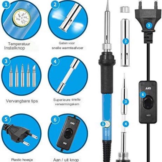 Elysium - Soldeerbout - Soldeerstation - Soldeerset - Blauw | bol