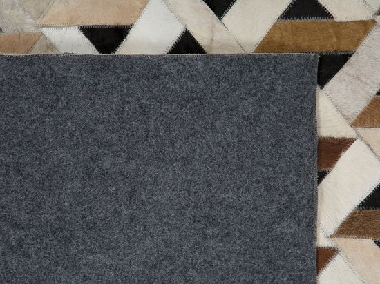 TUGLU - Laagpolig vloerkleed - Bruin - 140 x 200 cm - Leer | bol