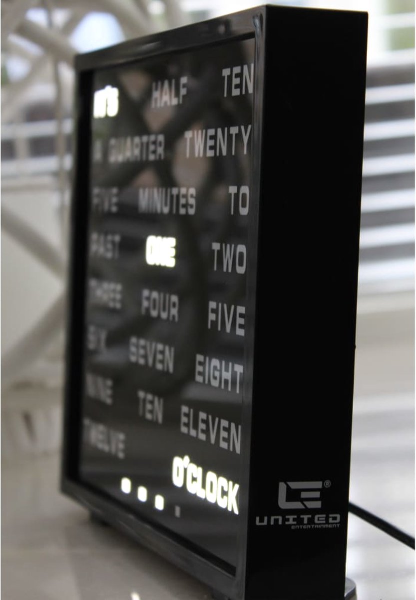United Entertainment ® - LED Word Clock - Engels 17x16,5 cm | bol