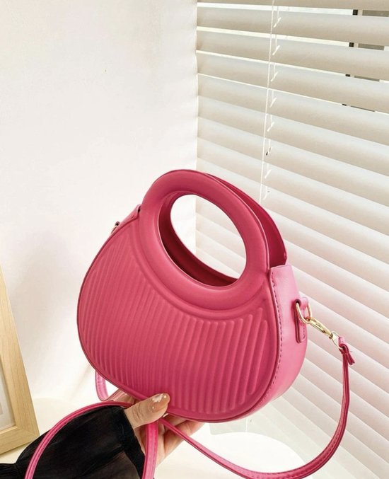 Handtas - Schoudertas - Roze - Trendy - PU leer - Dames tas | bol