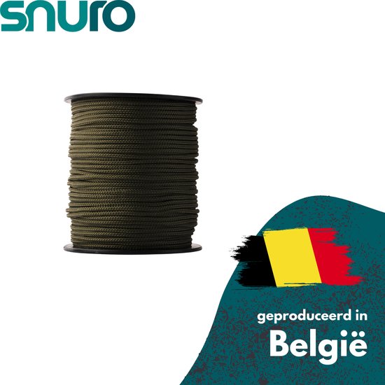 SNURO polyester touw (3mm, 100M) - robuust gevlochten polyester touw in ...