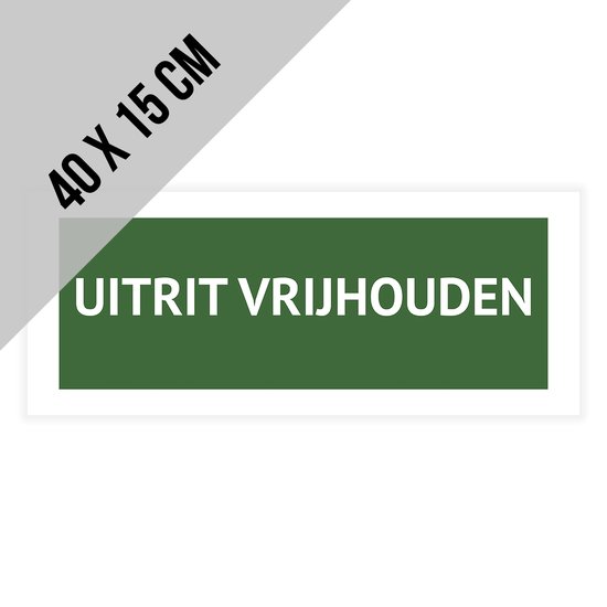 Pictogram/ bord | "Uitrit vrijhouden" | 40 x 15 cm | Dikte: 1 mm ...