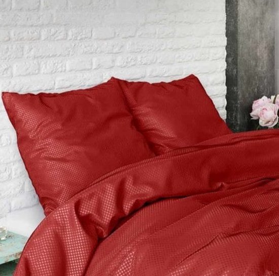 Luxe dekbedovertrek Devereaux rood - 240x200/220 (lits-jumeaux) - zacht ...