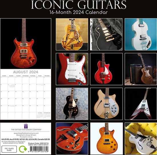 Iconic Guitars Kalender 2024 | bol.com
