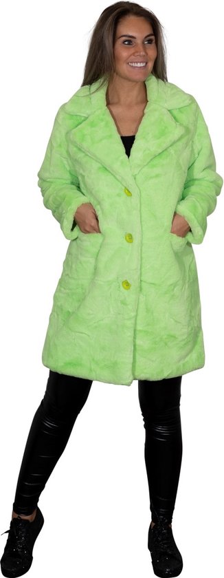 Bontjas - neon groen - CHIAMAX - 3 kwart - uniseks - XL | bol
