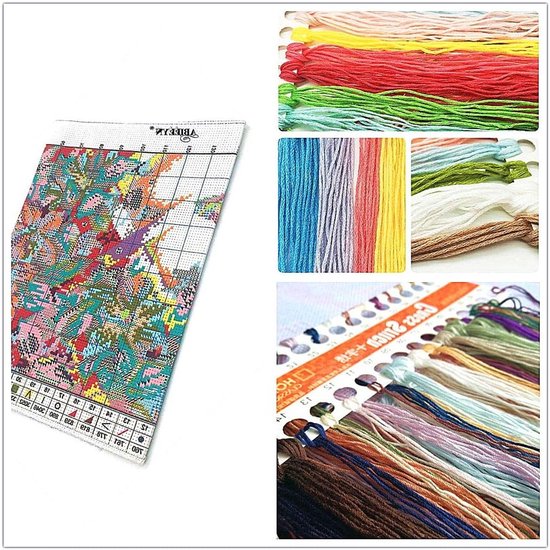 Herfst Borduurset voor Beginners - Geprinte Patroon Kit voor Kruissteek ...