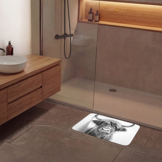 Badmat 60x40 cm - Antislip - Schotse Hooglander - Dier - Douche - Humor ...