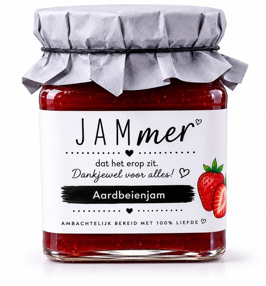 STREECK Aardbeienjam 340g - JAMmer Dat Het Erop Zit - Origineel Cadeau ...