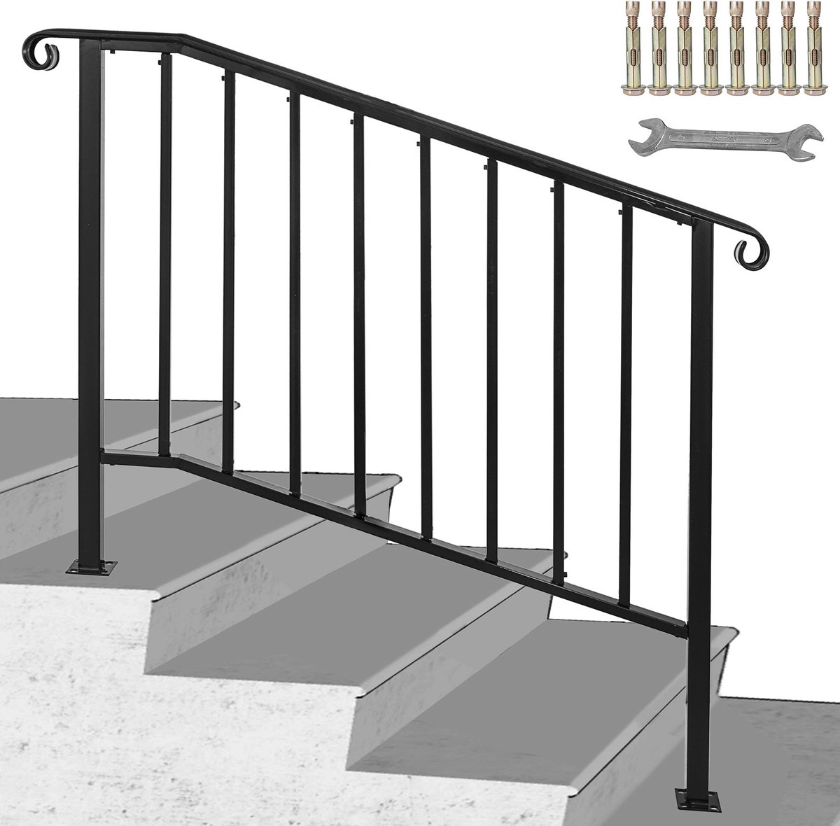 Smeedijzeren Trapleuning - 3 Tot 4 Stappen - Voor Buiten Balustrade ...