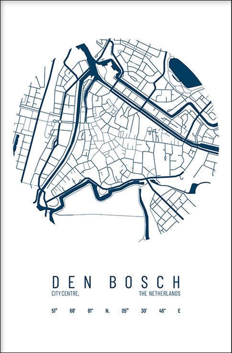 Plan de la ville Den Bosch Centrum IV - Walljar - Décoration murale ...