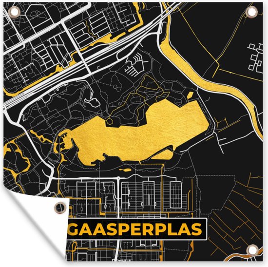Tuindoek Kaart - Plattegrond - Stadskaart - Gaasperplas - Goud ...