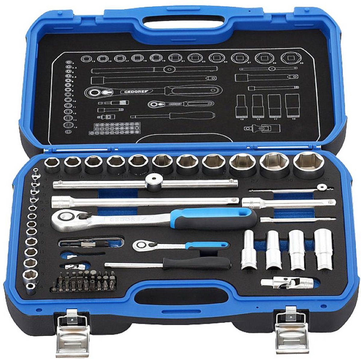 Gedore 19 BMC 20 Dopsleutelset 1/4" + 1/2", 69-delig | bol.com