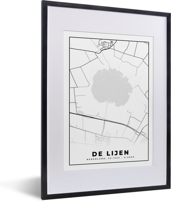 Fotolijst incl. Poster - Stadskaart - Nederland - Kaart - Plattegrond ...