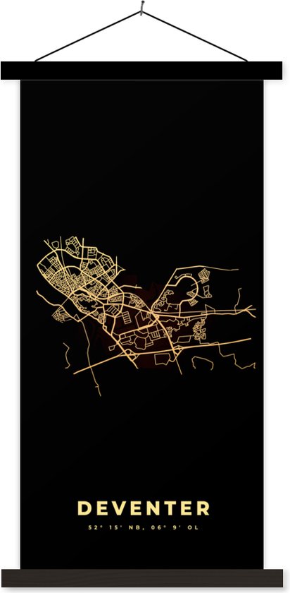 Posterhanger incl. Poster - Schoolplaat - Stadskaart - Kaart - Plattegrond - Deventer... | bol