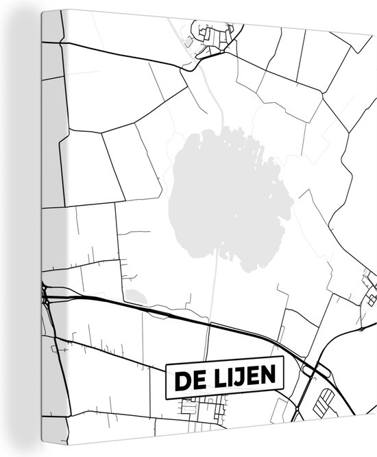 Canvas Schilderij Nederland - Kaart - De Lijen - Plattegrond ...