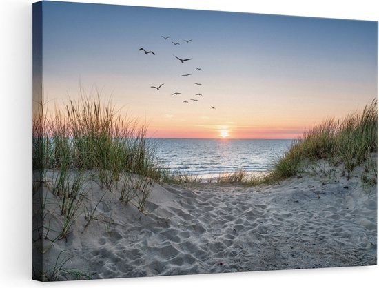 Artaza Canvas Schilderij Strand en Duinen - 90x60 - Foto Op Canvas - Canvas Print -... | bol