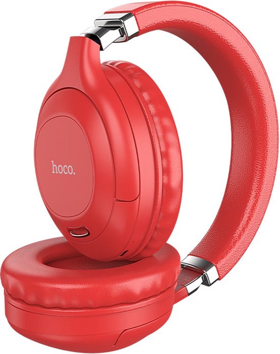 HOCO W32 Draadloze of bedrade hoofdtelefoon BT- en AUX-modus - Rood | bol.com