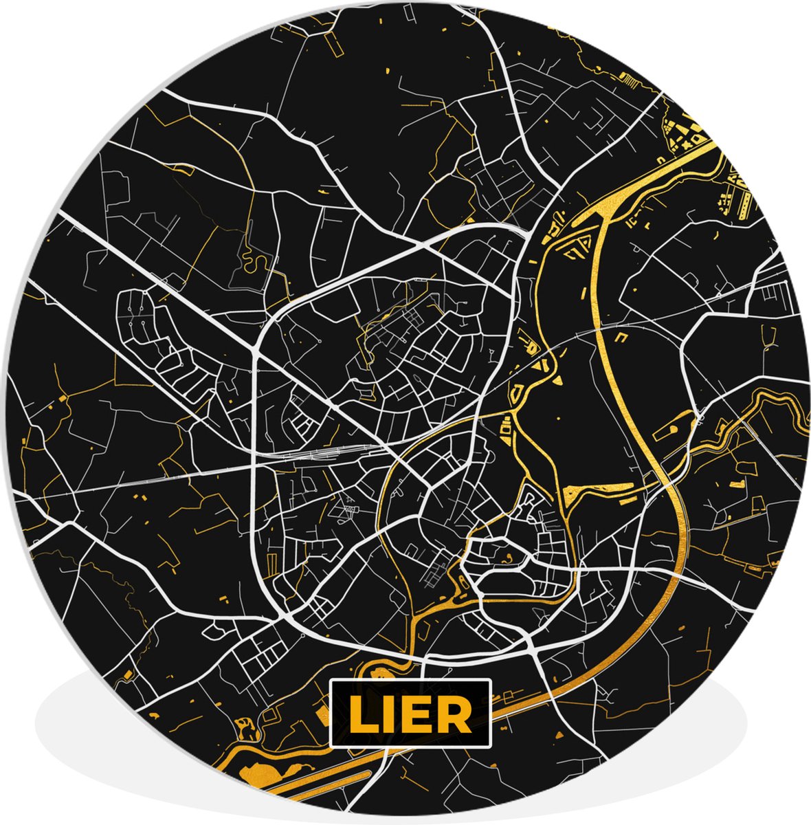 Wall Circle - Wall Circle Indoor - Map - Lier - Goud - City Map - Map ...