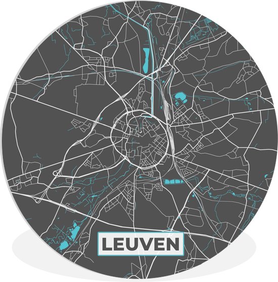Wall Circle - Wall Circle Indoor - België - Louvain - City Map - Map - Blauw - Map - ⌀... | bol.com