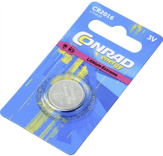 CR2016 Knoopcel Lithium 3 V 80 mAh Conrad energy 1 stuk(s) | bol