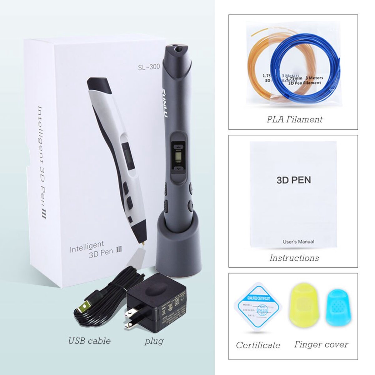 3D pen met plug – Pennen – 3D – Afdrukken – 3D-printen – Tekenen ...