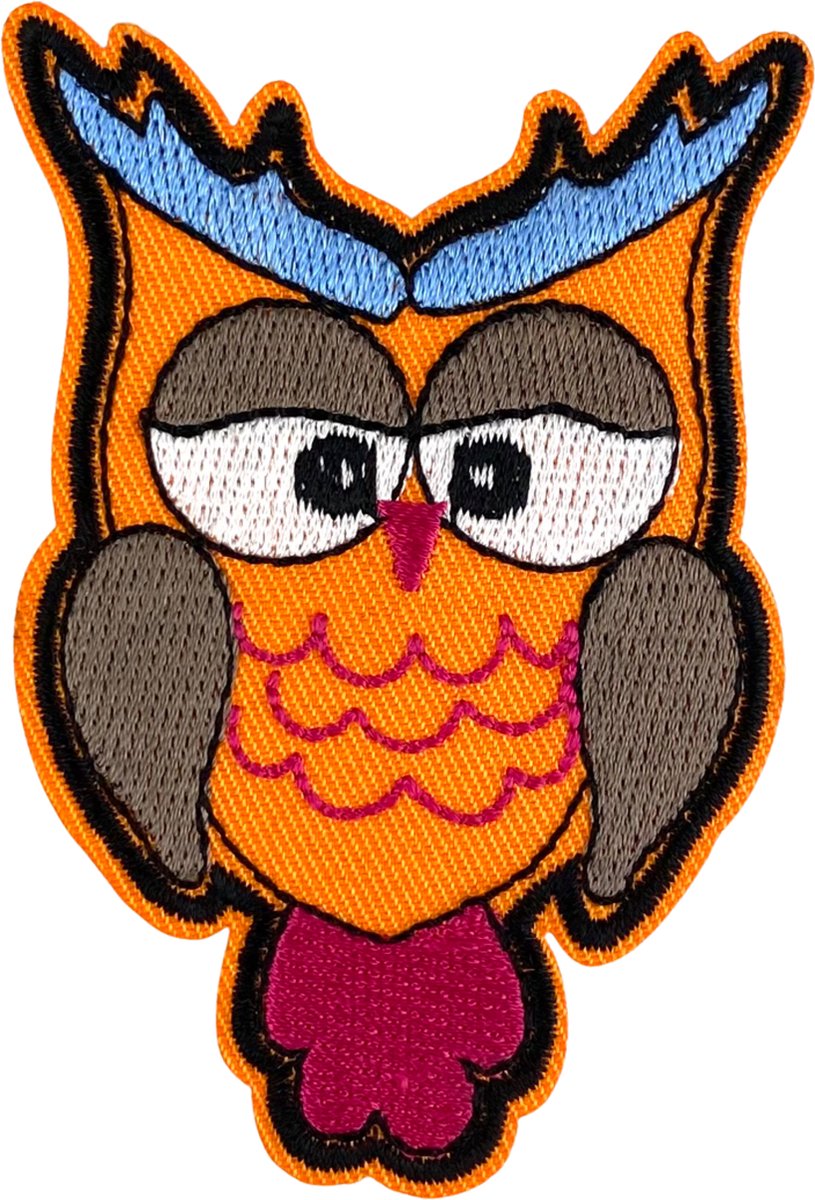 Uil Strijk Embleem Patch Oranje 5.5 cm / 8.5 cm / Oranje Bruin Blauw ...