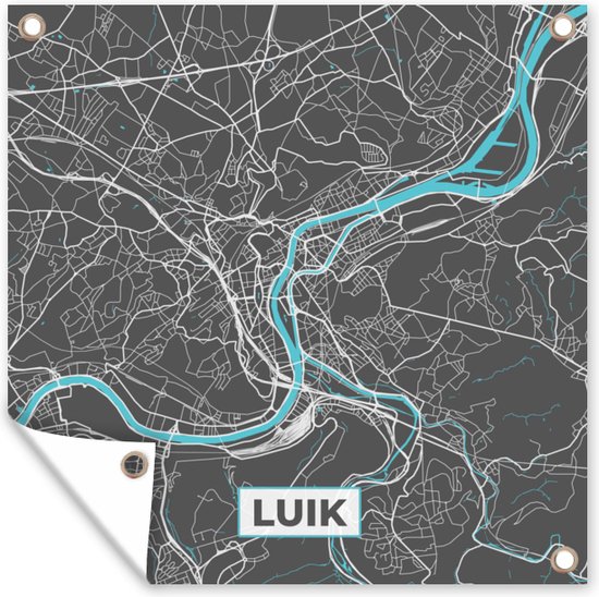 Tuinposters België – Luik – Stadskaart – Kaart – Blauw – Plattegrond ...