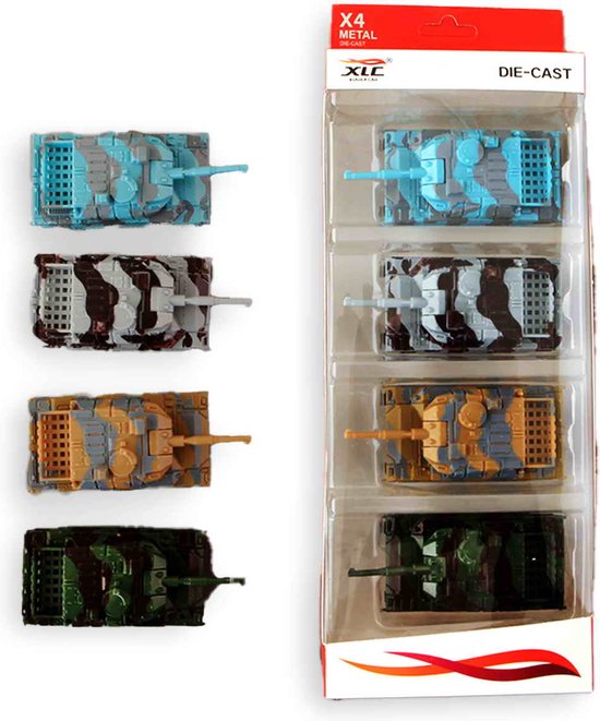 Tank pull back Die-Cast 9cm set a 4 stuks | bol