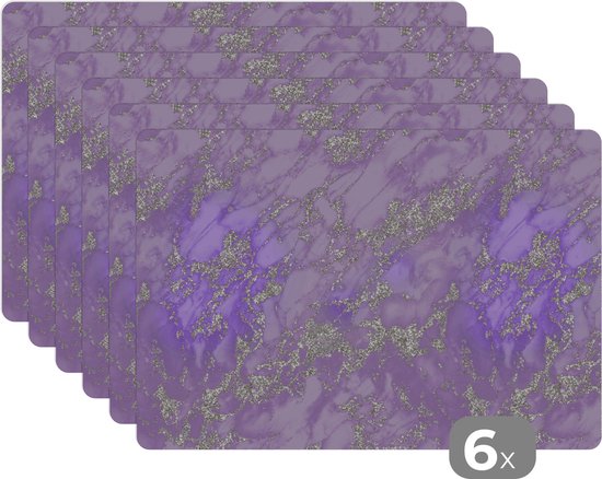 Placemat - Placemats kunststof - 45x30 cm - Marmer - Paars - Luxe ... Placemat - Placemats kunststof - 45x30 cm - Marmer - Paars - Luxe ...