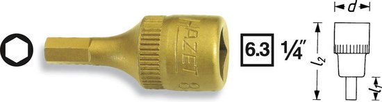 Hazet 8501-3 Inbus Dopsleutel-bitinzet 3 mm 1/4 (6.3 mm) | bol.com