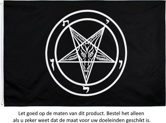 Pentagram Vlag 150x90CM - Pentakel - Occultisme - Hekserij - Satan - Baphomet - Flag... | bol