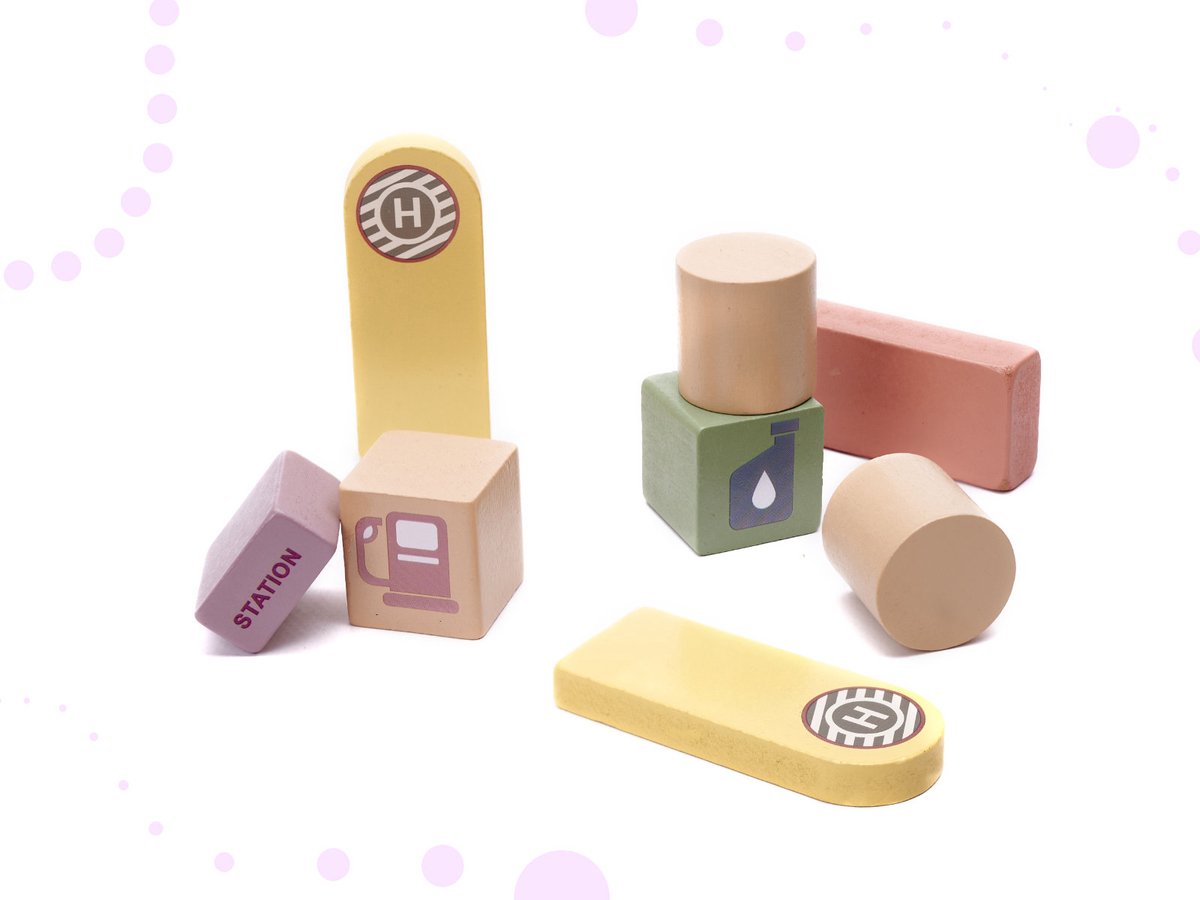 Blokken speelgoed met speelmat - Educatieve houten blokken - Speelgoed ...