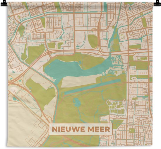 Wandkleed - Wanddoek - Plattegrond - Nieuwe Meer - Kaart - Stadskaart ...