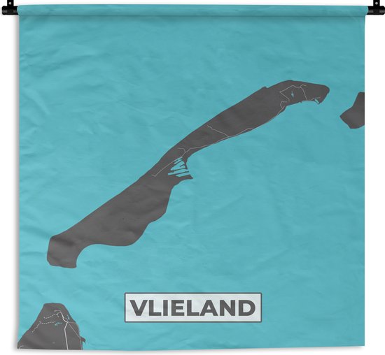 Wandkleed - Wanddoek - Kaart - Vlieland - Eiland - Stadskaart ...