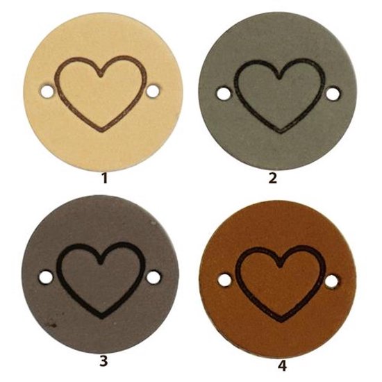 Leren Label Hart rond 2cm - Durable - 2 stuks | bol.com