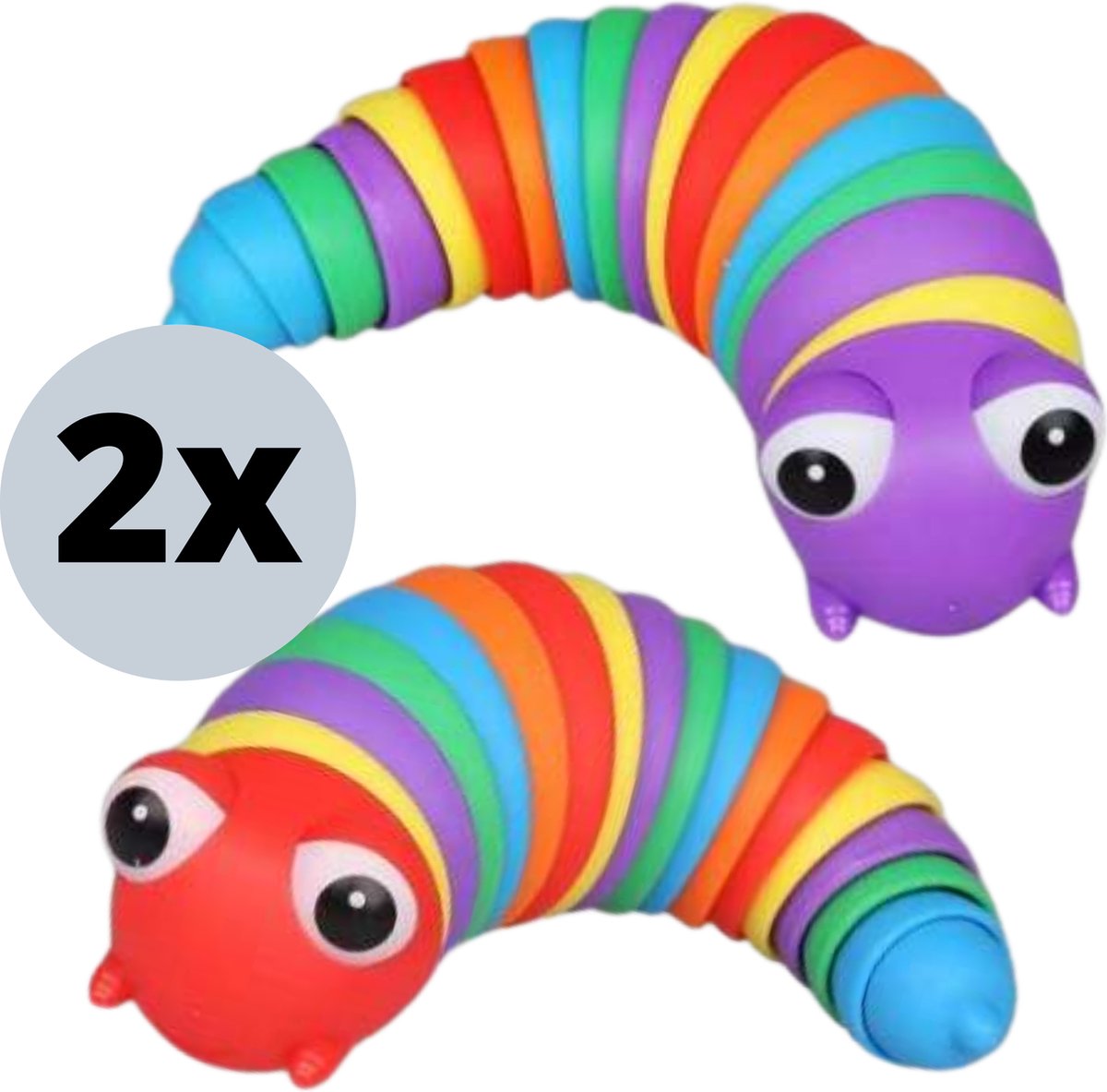 2x Rainbow Fidget Slak - Magic Slug - TIKTOK HYPE - Set van 2 stuks | bol