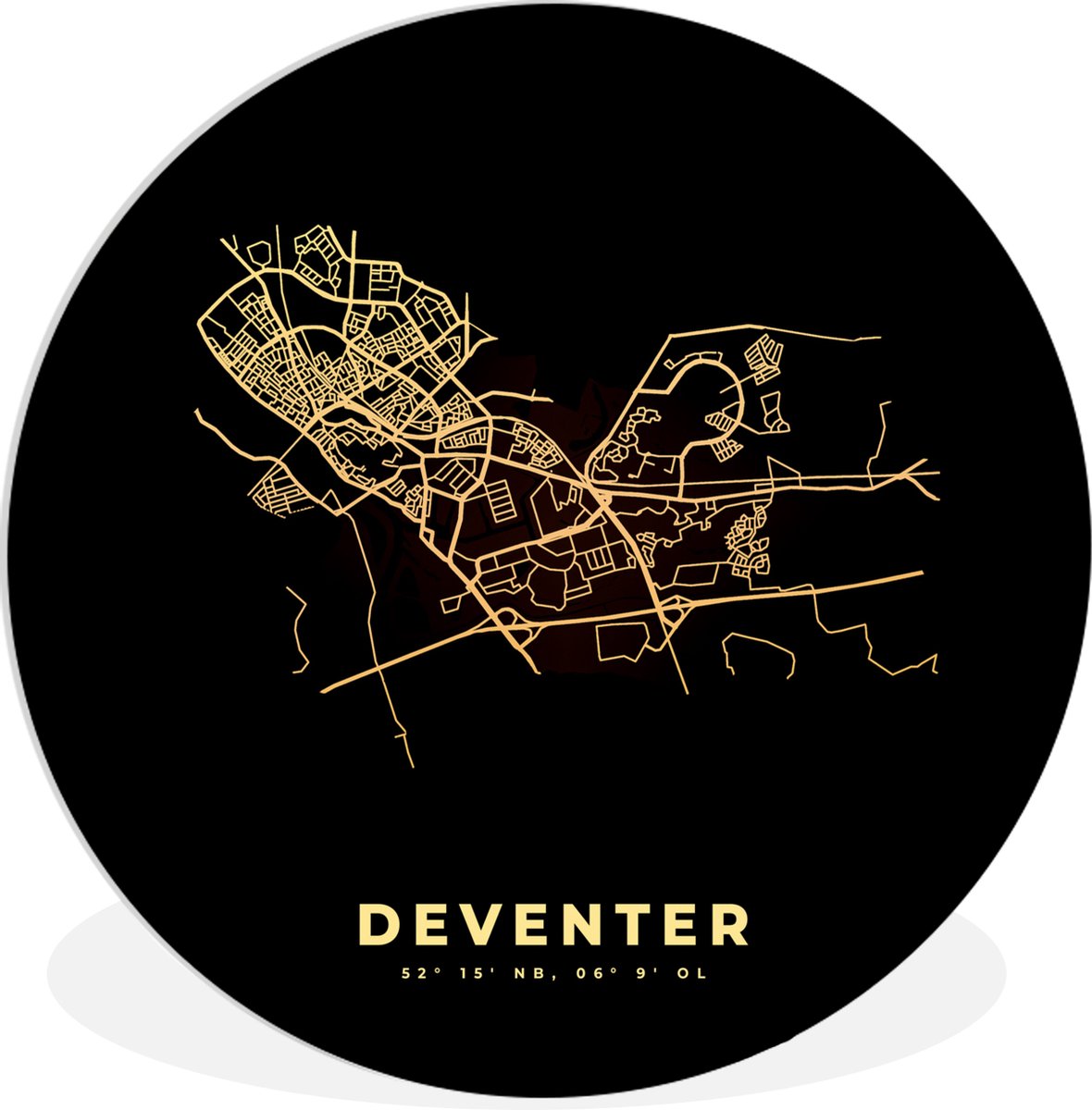 Wall Circle - Wall Circle Indoor - Deventer - City Map - Map - Map - Pays- Nederland -... | bol.com