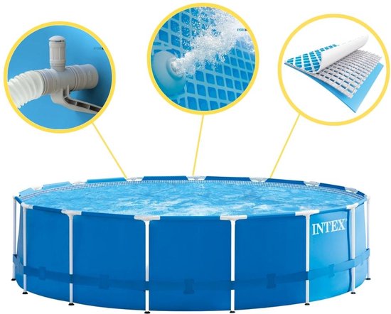 Piscine à ossature Métal Intex - Piscine hors sol - 457 x 122 cm ...