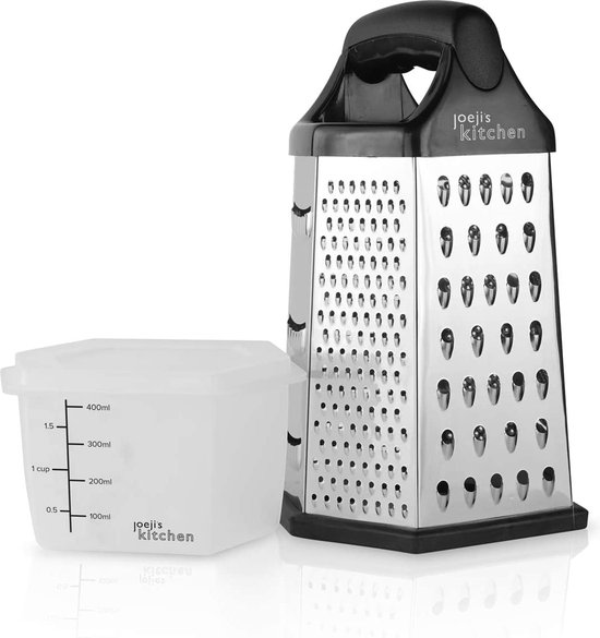 Joejis Kitchen - Rasp met 6 zijden - Kaasrasp - Tafelrasp - Zwart ...