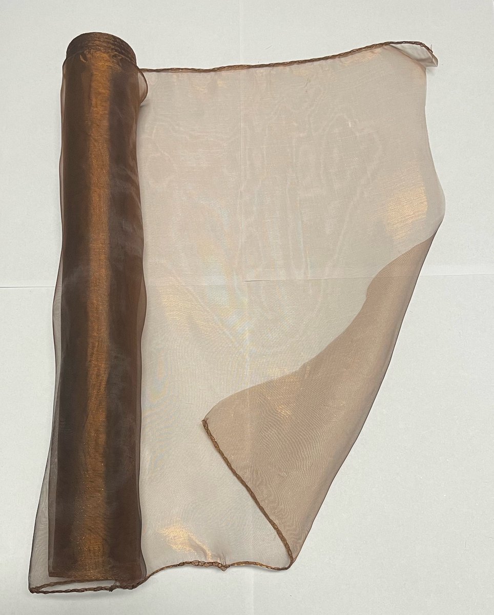 Organza stof op rol 40 x 1000 cm - Bruin - Decoratie stof - Knutselstof ...