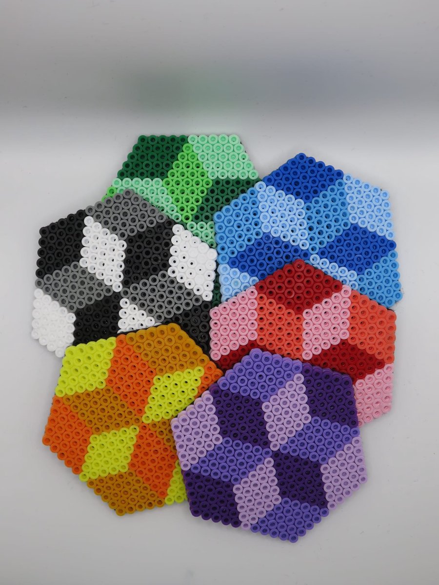 Onderzetters strijkkralen, 6 stuks, Blokken, Handgemaakt | bol